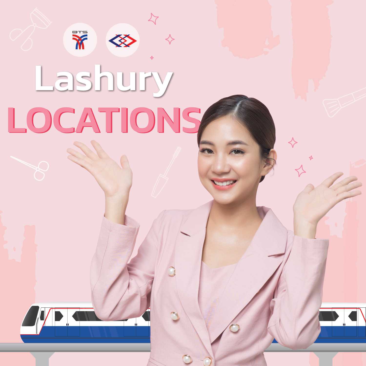 Lashury สาขาต่างๆ บน BTS และ MRT - Lashury eyelash Salon
